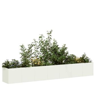 vidaXL Vidaxl - Jardini&egrave;re blanc 280x40x40 cm acier lamin&eacute; &agrave; froid