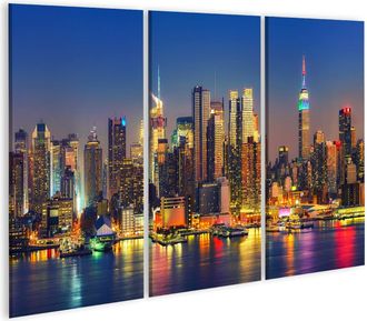 Islandburner Bild auf Leinwand Manhattan Sonnenuntergang Ansicht Nacht New York Usa Bilder Wandbilder Poster