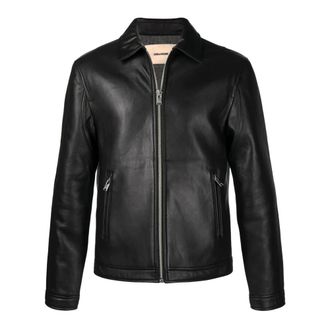 Zadig&Voltaire Veste en cuir contrecoll&eacute; - Homme - Vestes - Noir - Taille: XL