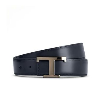 Tod's Homme, Accessoires, Bleu, Taille: 95 CM Ceinture en Cuir Bleu &agrave; Double Face
