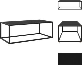 vidaXL Couchtisch Schwarz mit Schwarzem Glas 100x50x35 cm - Couchtisch - Wohnzimmertisch - Schwarzer Couchtisch - Glastisch - Modernes Sofa