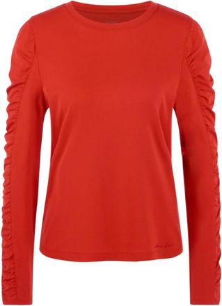 Marc Cain Langarmshirt mit R&uuml;schen - - Tops - Damen - Rot - M