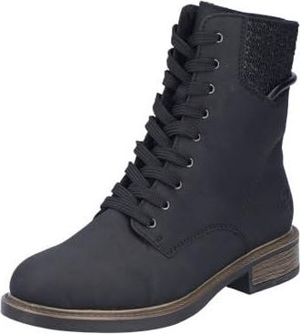 Rieker Femme 71460 Bottes à Lacets, Noir, 38 EU