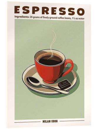 Posterlounge Coffee Espresso, Milan 1906 Acrylglasbild von TAlex 13 x 18 cm Gr&uuml;n Wandbilder Wanddeko