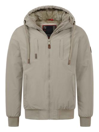 Alessandro Salvarini AS-320 Herren-Winterjacke mit Teddyfell-Innenfutter und Kapuze - Beige