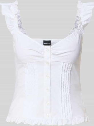 Gina Tricot Slim Fit Bluse mit R&uuml;schenbesatz