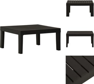 vidaXL Lounge-Gartentisch Kunststoff Grau - Gartenstuhl - Loungetisch - Kunststoffe M&ouml;bel - Au&szlig;enbereich Dekoration - Balkonm&ouml;beln