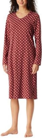 Schiesser Damen Nachthemd Langarm Weiche Baumwolle Bigshirt mit Taschen-Nightwear Chemise de Nuit, Bourgogne_181985, 52 Femmes