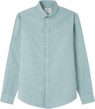 Springfield Herren Cotton Slub Shirt with Tree Embroidery Besticktes Hemd, gr&uuml;n, XL