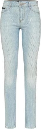 Philipp Plein Femme, Jeans, Bleu, Taille: W24 Pantalon Jegging en Denim Strass