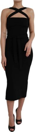 Dolce & Gabbana Femme, Robes, Noir, Taille: 40 FR Sheath Midi Dress