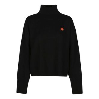 Kenzo Femme, Pulls, Noir, Taille: 36 FR Pull &agrave; Col Roul&eacute; Crest Kenzo