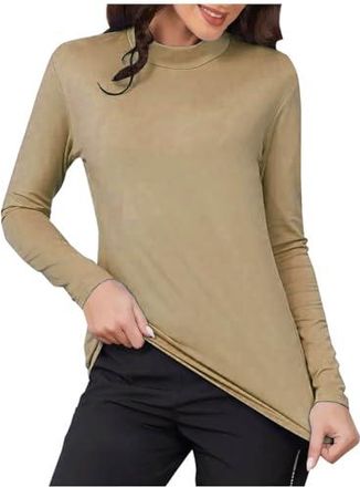 Generic Hauts thermiques pour femmes Hauts thermiques Pulls thermiques pour femmes Hauts thermiques pour femmes Couleur unie D&eacute;contract&eacute; &Eacute;lastique Sous-v&ecirc;teme