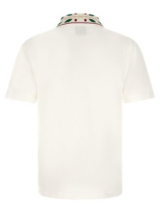 Casablanca Organic Cotton with Laurel Collar Polo Shirt - White