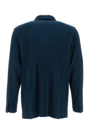 Homme Pliss&eacute; Issey Miyake Mens Navy Blue Polyester Blazer Manarolaboatnavy Giacche E Gilet Jacket