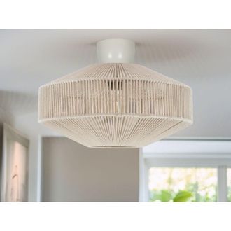 Trio Leuchten Boho Deckenleuchte SVEA Lampenschirm aus Baumwolle Beige, &Oslash; 46cm