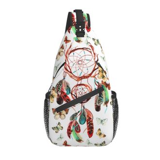 AOOEDM Native Sling Bag Lässige Umhängetasche Indianer-Schulterrucksack Brust-Tagesrucksack für Reisen und Wandern