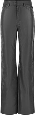 Rotate Rotate Birger Christensen, Femme, Pantalons, Noir, Taille: 36 FR Pantalon Droit Taille Mi-Haute en Cuir