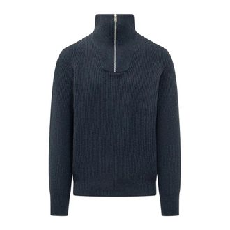 Amaranto Mezza Zip Rollkragenpullover - - Knitwear - Herren - Blau - M