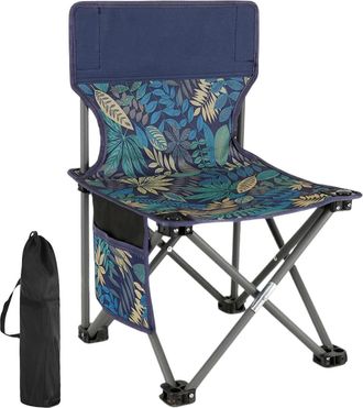 Generico Campingstuhl, klappbarer Campingstuhl, Angelstuhl, Rucksackstuhl mit Seitentasche und St&uuml;tze, 90 kg, kompakter leichter Outdoor-Stuhl f&uuml;r Erwachsene