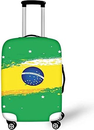 Hugs Idea Housse de protection pour bagage de voyage - Élastique - Anti-rayures, Drapeau du Brésil., X-Large