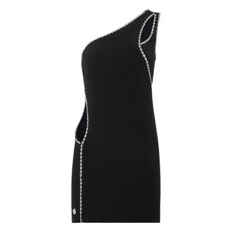 Philipp Plein Mini Kleid mit Kristallen - - Dresses - Damen - Schwarzk - L