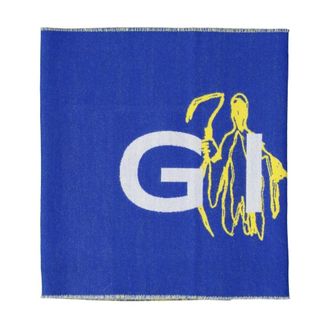 Givenchy Logo Wool Scarf - - Accessories - Herren - Blau - ONE SIZE