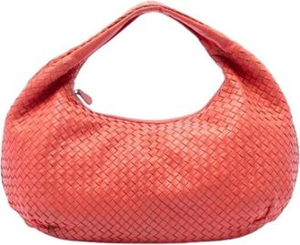 Bottega Veneta Sac hobo en cuir tress&eacute; Pre-owned - Femme - Pre-owned - Orange - Taille: ONE Size