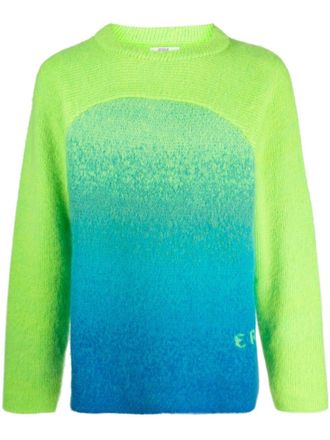 ERL pull Gradient Rainbow à logo intarsia - Vert