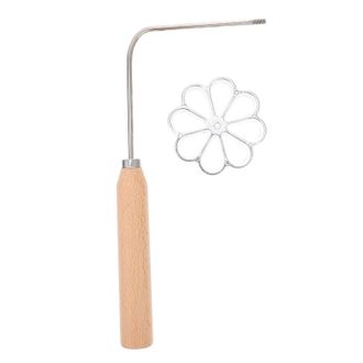 TOPBATHY Rosettenwaffeleisen Waffelf&ouml;rmchen Blumen Rosetten Eisen, Kreativer Kuchendruck, Keks, Geb&auml;ckform mit Holzgriff f&uuml;r Dessert, Kekse, Waffelbackzubeh&ouml;r