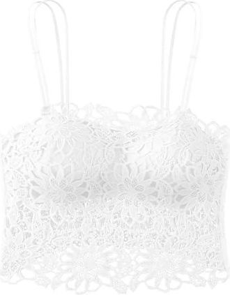 Generic Bustiers de sport pour femme - Bretelles r&eacute;glables - Couverture compl&egrave;te - Soutien-gorge confortable sans armatures - Soutien-gorge sans armatures, Bl