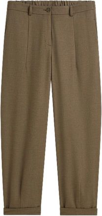 Summum Femme, Pantalons, Beige, Taille: 36 FR Pantalon barrel en serg&eacute;