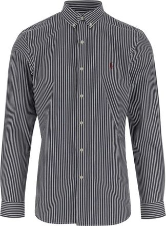 Polo Ralph Lauren Homme, Chemises, Gris, Taille: XL Camicia in popeline stretch a righe