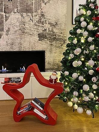 KLORIS Diva Stella Regal Bücherregal, Rot, Made in Italy, 78 x 16 x 74 cm