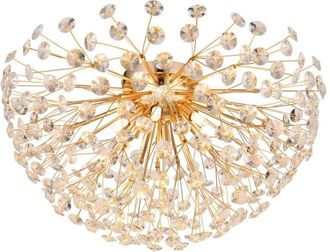 Globo Lighting Deckenleuchte Wohnzimmerleuchte Deckenlampe 6-Flammig Kristall klar G9 gold