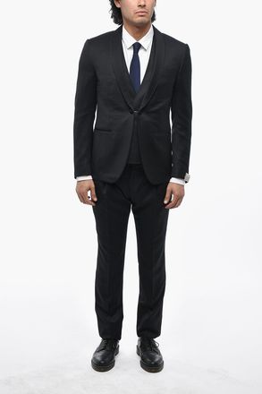 Corneliani 3-teiliger Jacquard-Anzug aus reiner Schurwolle mit Schalkragen Corneliani