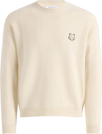 Maison Kitsun&eacute; Fox Head Milano Pullover - - Knitwear - Herren - Wei&szlig; - L