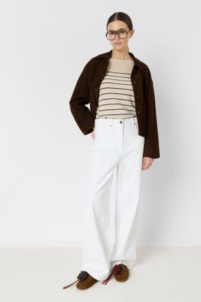 Gerard Darel Pull ample ray&eacute; en lin m&eacute;lang&eacute; - LEVIA - Marron