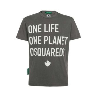 Dsquared2 Logo Baumwoll-T-Shirt - - Tops - Herren - Grau - L