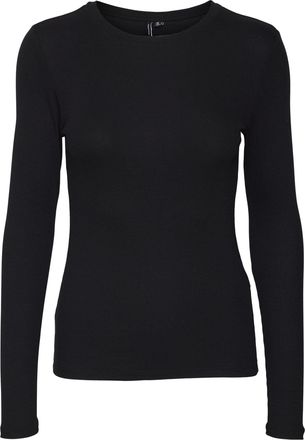 Vero Moda Damen Vmroma Ls Slim Top JRS Noos, Schwarz, L