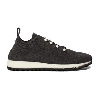 Jimmy Choo London Femme, Chaussures, Gris, Taille: 38 EU Baskets Grises avec OEillets de Perles