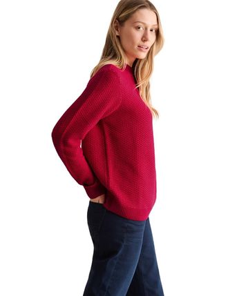 Cecil Damen B303137 Two-Tone Strukturpullover, Granita Red, L EU