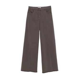 Via Masini 80 Braune Frayed Hem Hose - - Trousers - Damen - Braun - L