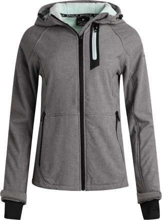 Spyder Softshell-Jacke f&uuml;r Damen, leicht, wasserabweisend, Frottee-Fleece, Rei&szlig;verschluss, Windbreaker f&uuml;r Damen, zum Wandern (Gr&ouml;&szlig;e S-XL), Meliert, Grau, S