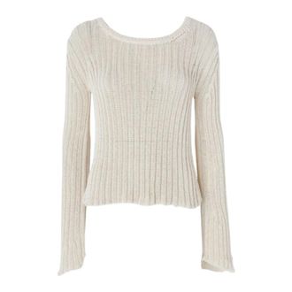 Pinko Leslie Maglia Soft Cotton - - Knitwear - Damen - Wei&szlig; - M