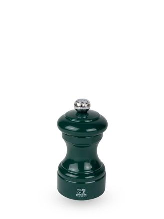Peugeot Bistro 10 cm Salt Mill - Classic Grind System - Made with PEFC Certified Wood - Lifetime Guaranteed Mechanism - Made in France - Glossy Forest Green C