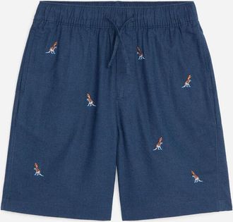 Arket Bestickte Shorts Aus Leinenmischung -Blau