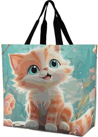 Generic Chats Mignons Sac Fourre Tout L&eacute;ger Tote Bag Grand Sac A Main Femmes Pour Quotidienne Shopping Voyage