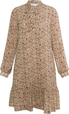 Usha Midikleid mit floralem Print Damen Creme Mehrfarbig