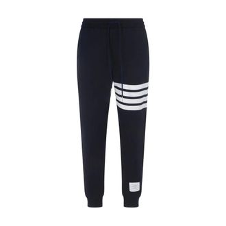 Thom Browne Femme, Pantalons, Bleu, Taille: 34 FR Classic Loopback 4-Bar Pantalons de surv&ecirc;tement